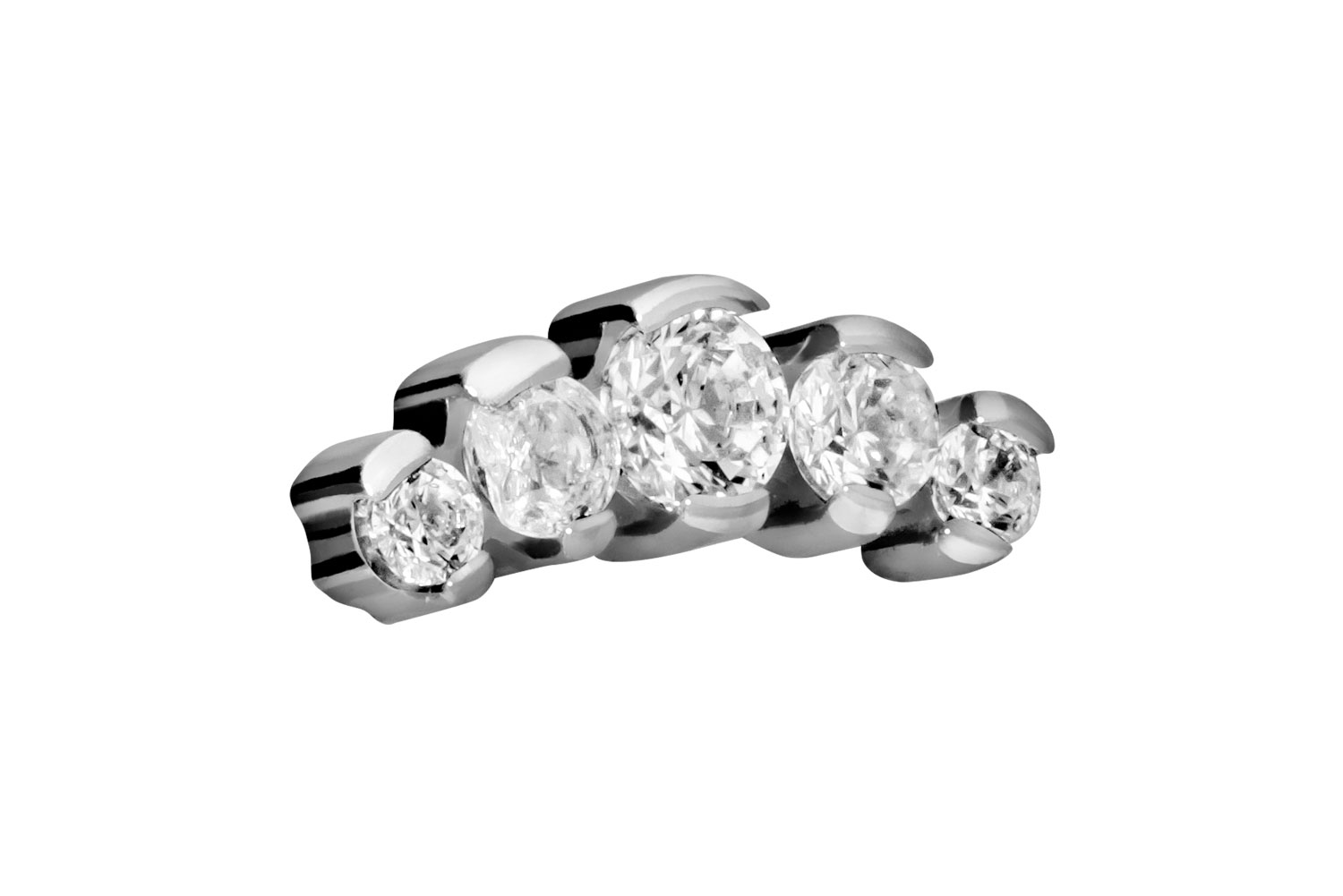 Titanium attachment with push pin 5 SETTED CRYSTALS | PIERCINGLINE